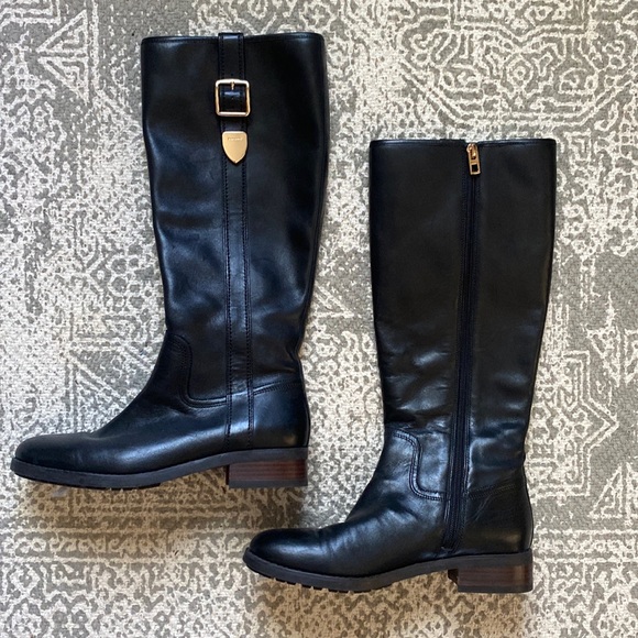 Coach | Shoes | Coach Easton Black Calf Boots Size 8b 38 | Poshmark